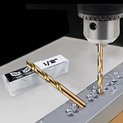 Owl Tools 1/2" Cobalt Drill Bits - 3 Pack - 6" Length - M35 Cobalt Drill Bits with Storage Case - Perfect Drill Bits for Metal, Hardened & Stainless Steel, Cast Iron, and More!