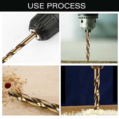 Owl Tools 1/2" Cobalt Drill Bits - 3 Pack - 6" Length - M35 Cobalt Drill Bits with Storage Case - Perfect Drill Bits for Metal, Hardened & Stainless Steel, Cast Iron, and More!