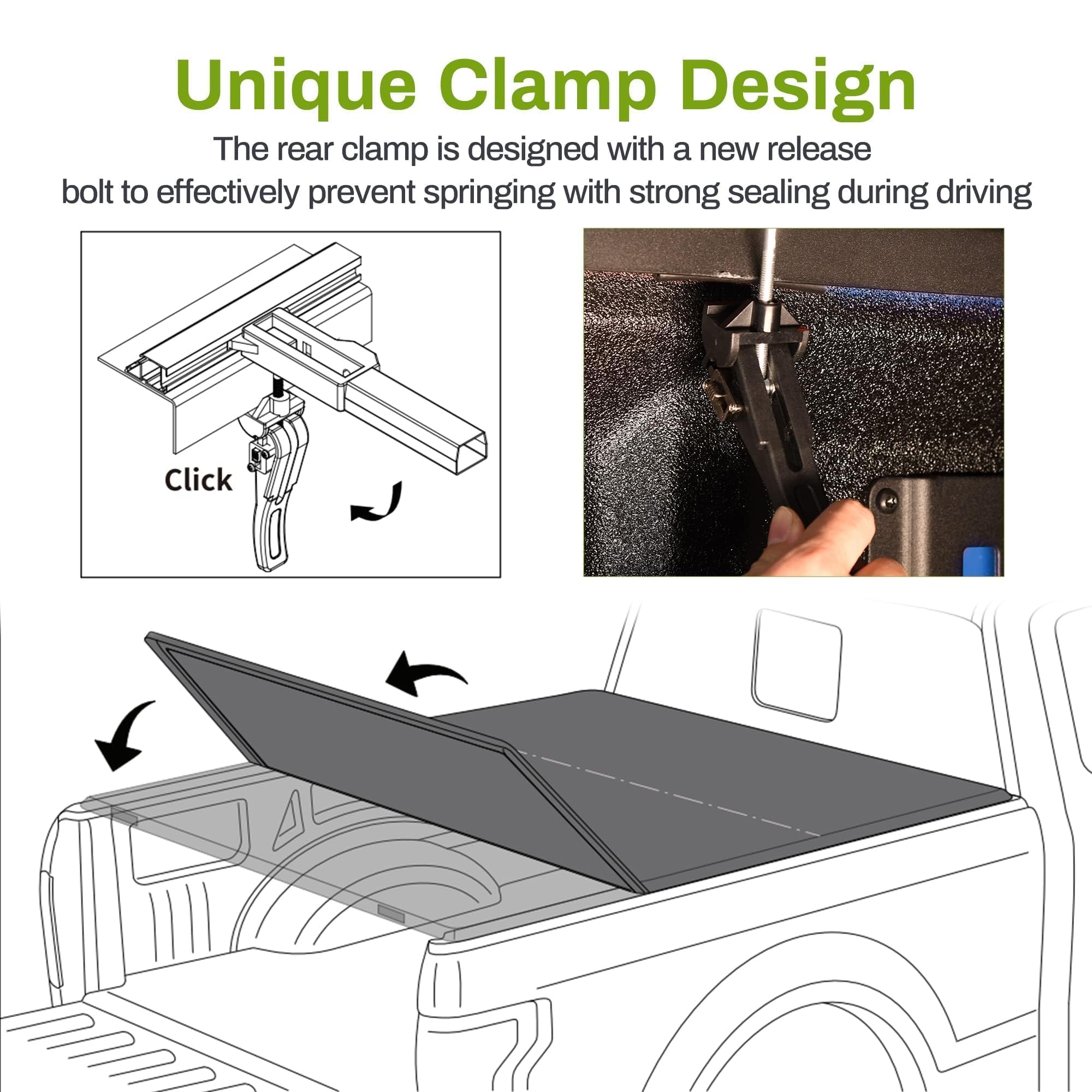 AUTOSAVER88 Soft Tri-fold Truck Bed Tonneau Cover Compatible with 2016-2023 Toyota Tacoma (Excl. Trail Edition) 5ft Bed