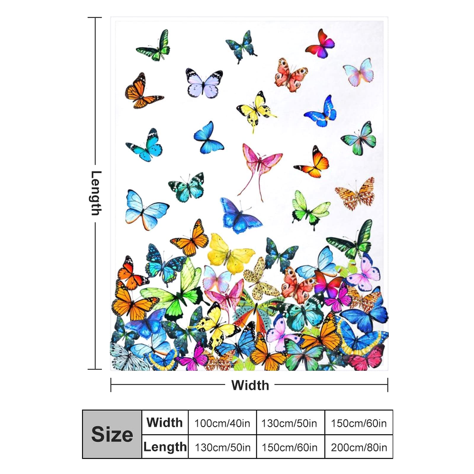 Butterfly Blanket Beautiful Butterfly Throw Blanket Ultra Soft Blankets Lightweight Cozy for Bed Couch Sofa 50"x40"