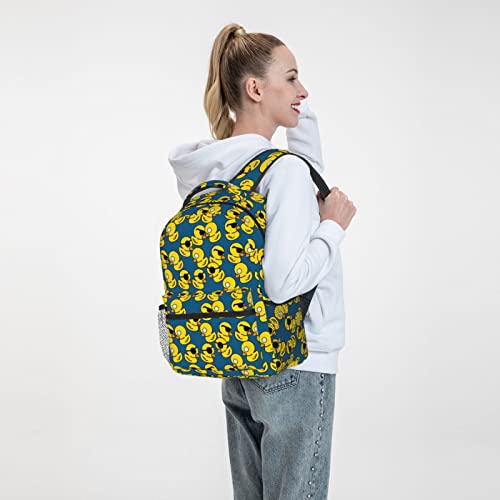 Laptop Backpack ，Sunglasses Rubber Duck Travel Backpacks For Men Women Sport Backpack Casual Durable Large Daypack For School Business Work Outdoor