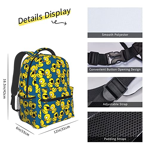 Laptop Backpack ，Sunglasses Rubber Duck Travel Backpacks For Men Women Sport Backpack Casual Durable Large Daypack For School Business Work Outdoor
