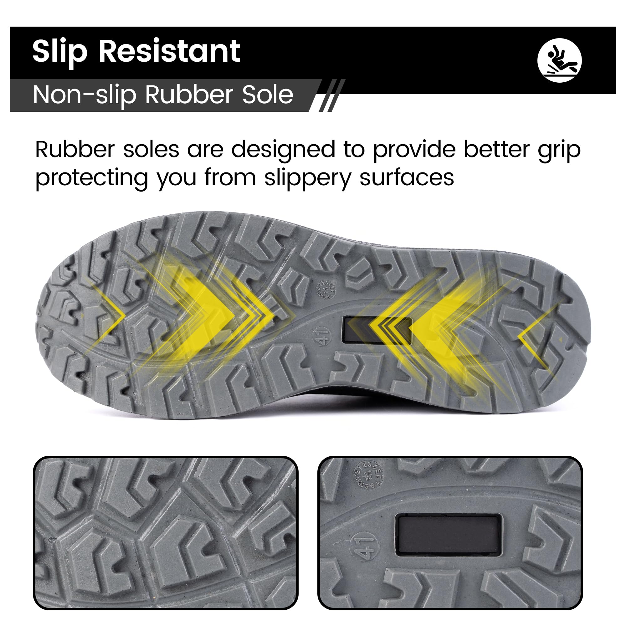 DINGGU Steel Toe Shoes for Men Lightweight Safety Indestructible Work Shoes Comfortable Steel Toe Sneakers Black 9