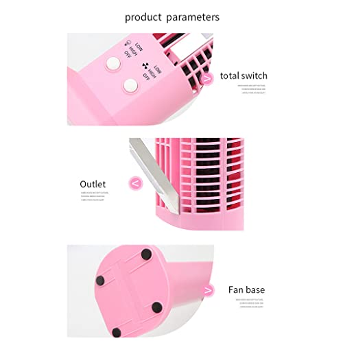 VKEKIEO Tower Fan with LED Light, Small Oscillating Quiet USB Desk Air Cooling Fan Lamp, Personal Vertical Bladeless Electric Air Conditioner Air Cooler for Home Office Bedroom (Pink)