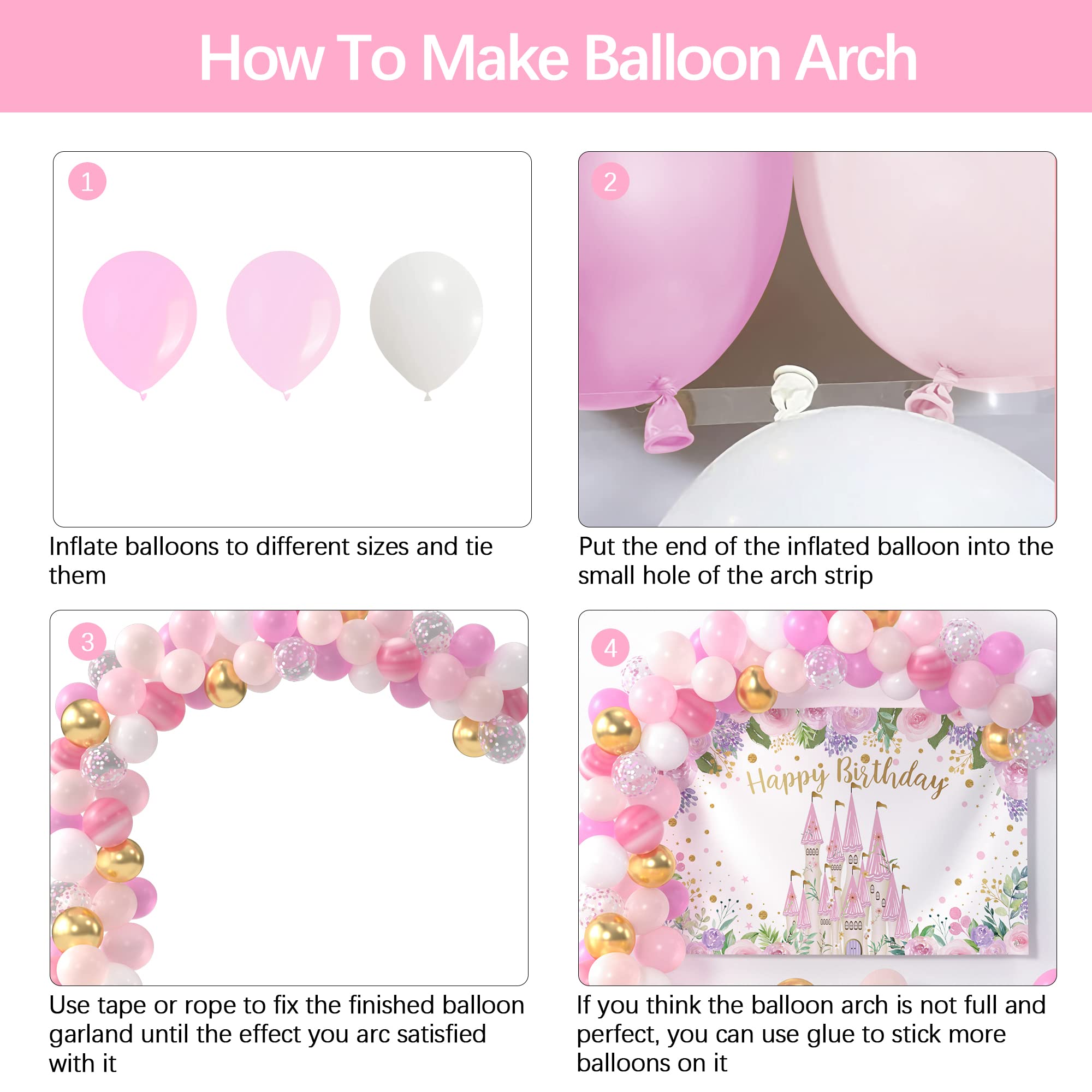 HIPVVILD Princess Birthday Decorations - Princess Birthday Party Supplies, Plate, Cup, Napkin, Balloon Arch, Backdrop, Tablecloth, Cutlery, Princess Party Decorations Tableware Supplies | Serve 24