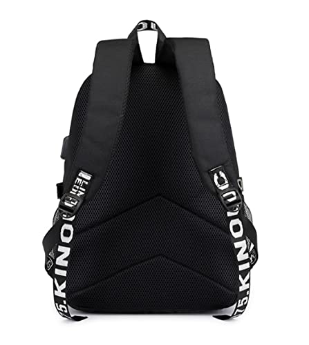 Anzeho Anime Attack on Titan Backpack Wings of Freedom Laptop Backpack Fit 15.6 Inch Schoolbag Bookbag Work Bag with USB Charging Port, Black-1