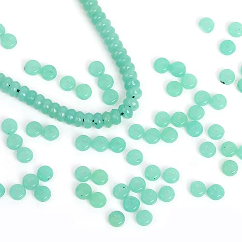 Natural Stone Rondelle Beads for Jewelry Making,Loose Beads for DIY Bracelet Necklace Jewelry Making (2x4mm) (Green)
