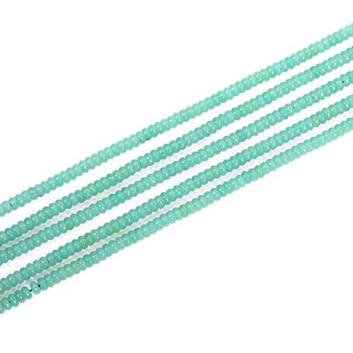 Natural Stone Rondelle Beads for Jewelry Making,Loose Beads for DIY Bracelet Necklace Jewelry Making (2x4mm) (Green)