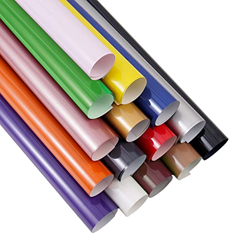 HTV Heat Transfer Vinyl - 30 Packs 12" x 10" Ultra-Stretchable Iron on Vinyl for T-Shirts, 15 Vibrant Colors HTV Vinyl Bundle, Upgraded PU Heat Transfer Vinyl Sheets, Premium HTV Vinyl for Cricut