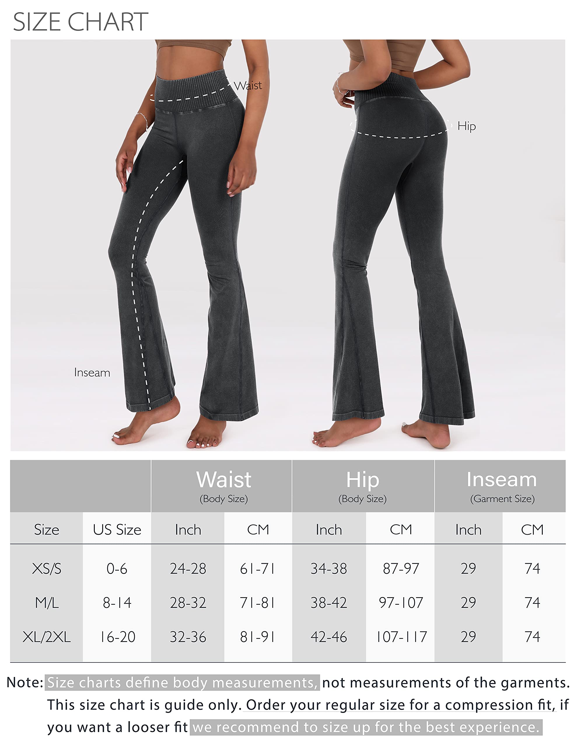 ODODOS Seamless Flare Leggings for Women Ribbed High Waist Gym Workout Casual Bootcut Yoga Pants, Grey, Medium/Large