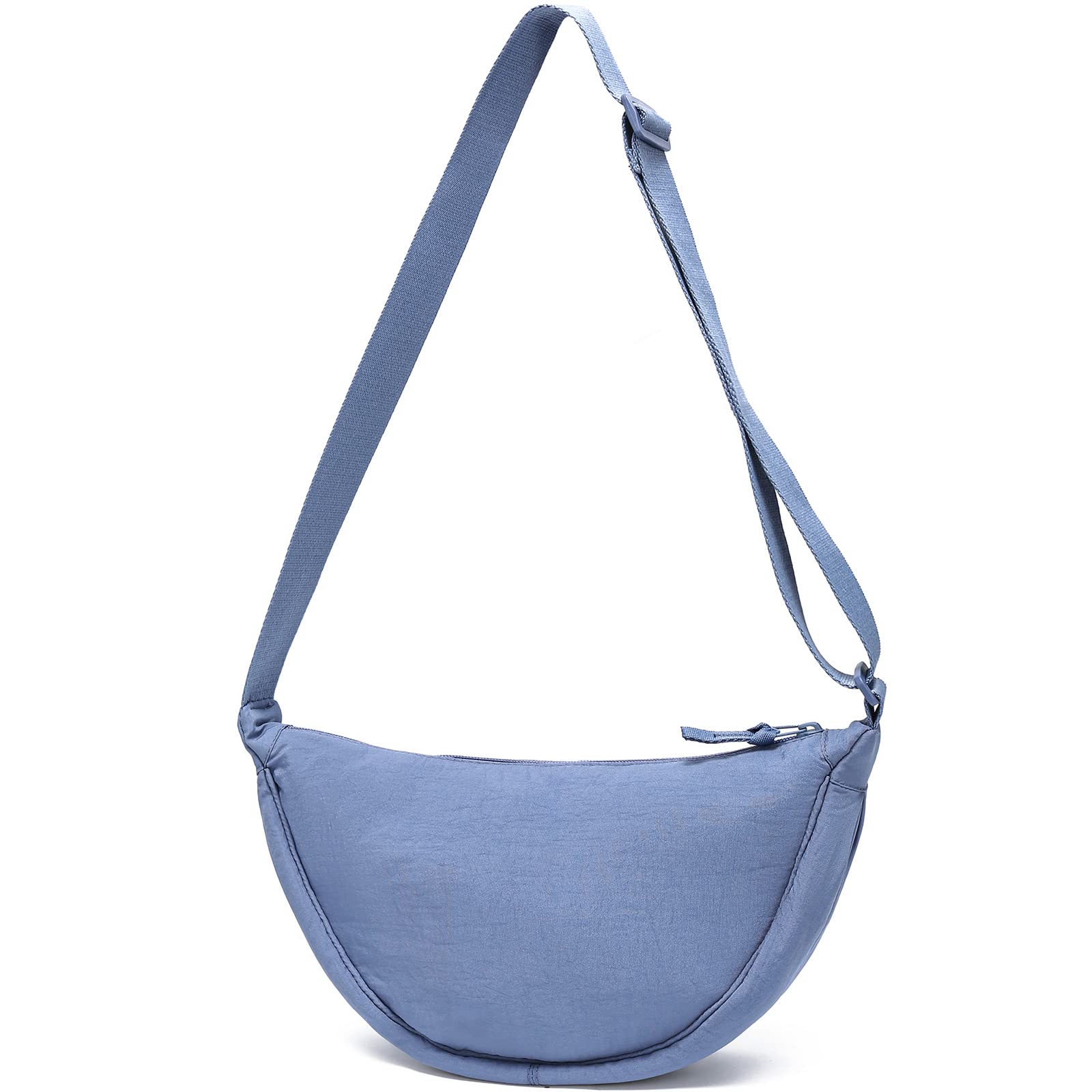 YIKOEE Crescent Bag for Women Men Small Sling Crossbody Bag with Half Moon Shape (Blue)