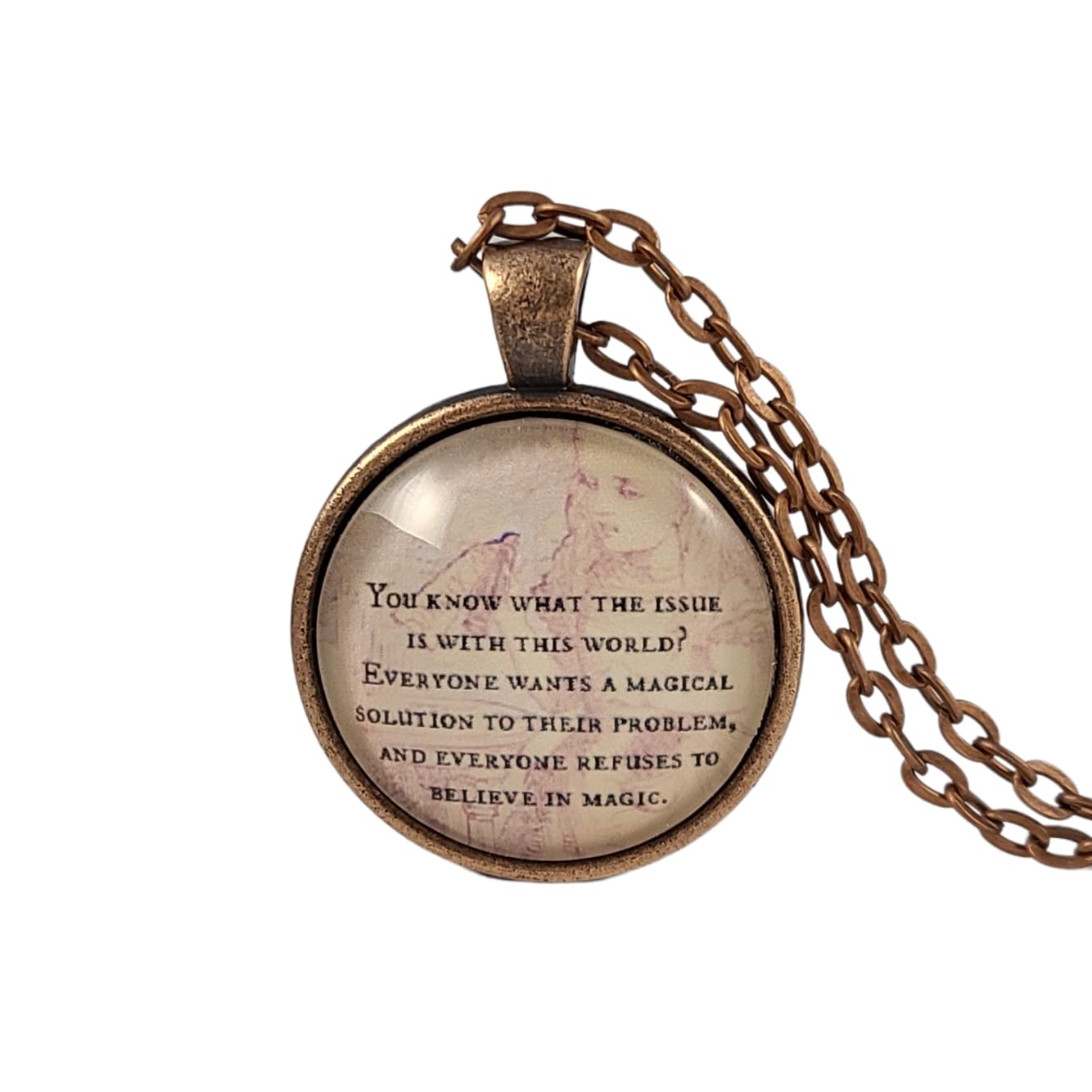 Alice in Wonderland Quote Necklace, Believe In Magic, Quote Gift for Her, Best Friend Gift, Alice Quote, Alice Gift, Alice Magic Quote