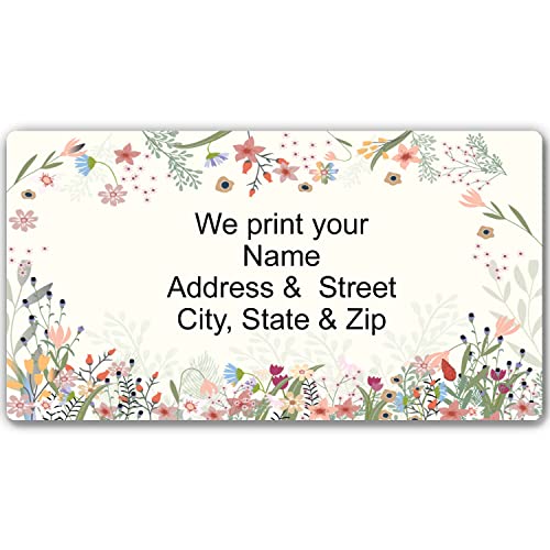 Stonehouse Collection | Personalized Wildflower Address Labels | 90 Custom Return Address Labels | Floral Wedding Envelope Labels | (Wildflowers)