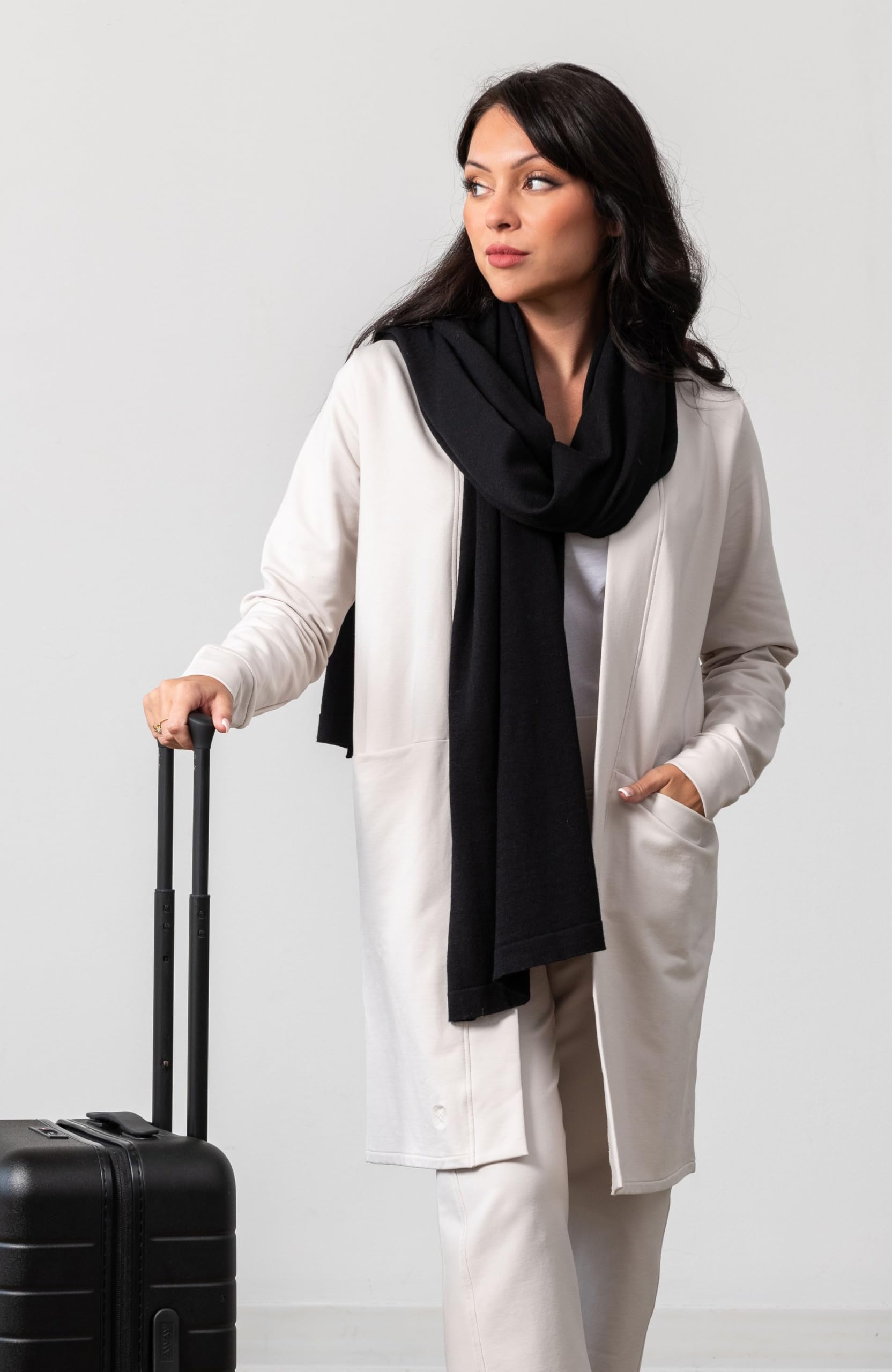 zestt Dreamsoft Travel Scarf, Wrap and Shawl, Organic Cotton, Black