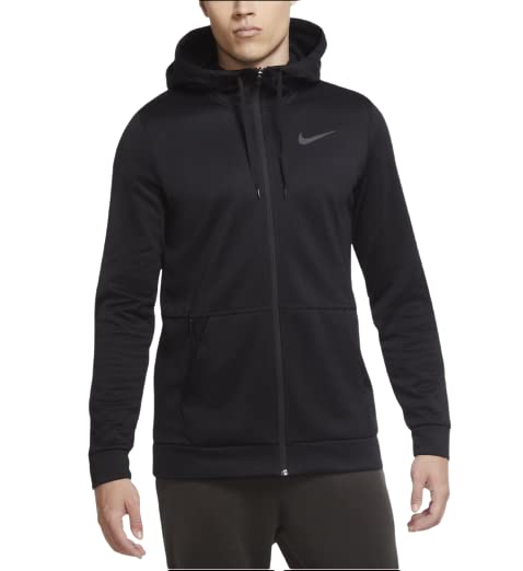 Nike DRI-FIT Men's Therma Full Zip Training Hoodie (as1, alpha, m, regular, regular, Black)
