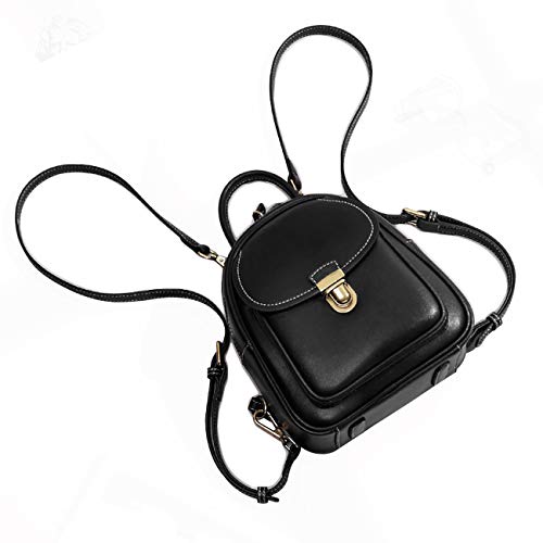 LAORENTOU Cowhide Mini Leather Backpack for Women Small Backpack Purse, Ladies Shoulder Handbags Valentines Day