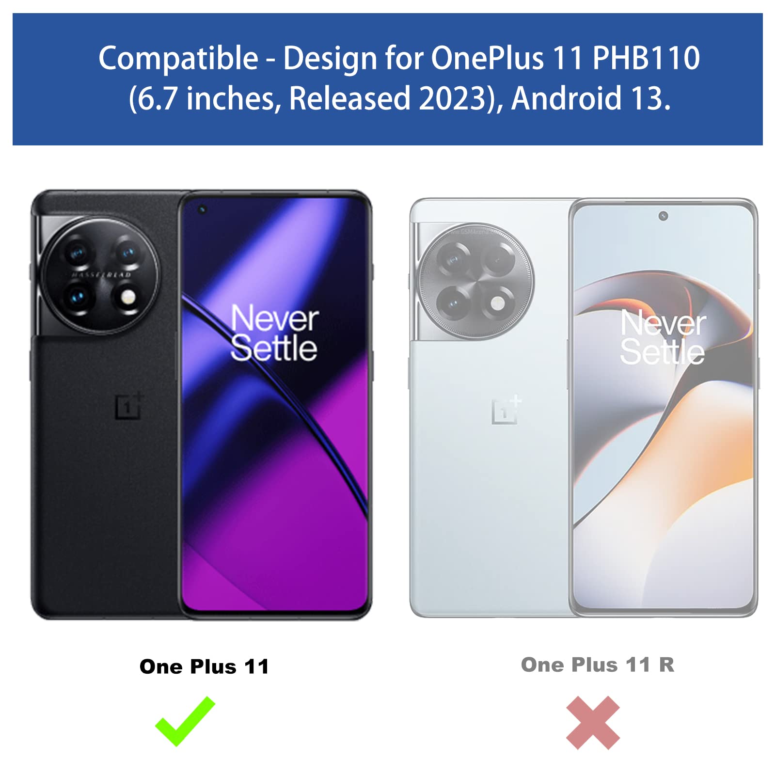 Ailiber for OnePlus 11 Phone Case, OnePlus 11 5G Case Holster with Screen Protector, Swivel Belt Clip, Kickstand Holder, Slim Shockproof Shell Full Body Protective Phone Cover for One Plus 11-Black