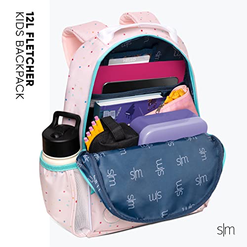Simple Modern Vegan Leather Toddler Backpack for School Girls and Boys | Kindergarten Elementary Kids Backpack Cute Faux PU Leather | Fletcher Collection | Kids - Medium (15" tall) | Cream Terrazzo