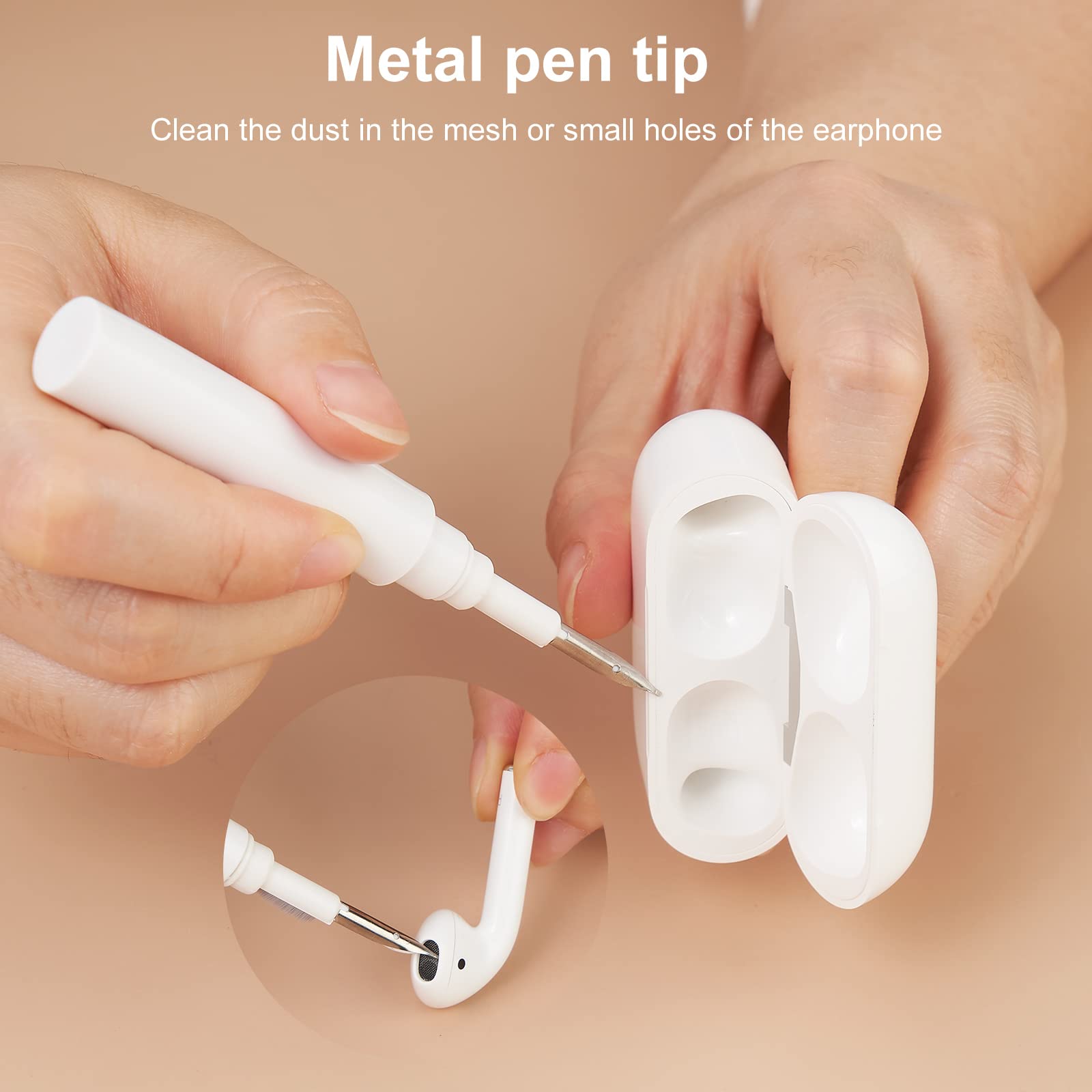 Cleaner Kit for Airpods Pro 1 2 3, Multi-Function Earbuds Cleaning Pen with Soft Brush for Bluetooth Earphones Case,Wireless Earpods,Headphones,Headsets,iPhone,iPad,Laptop,Camera,Phone,Lego