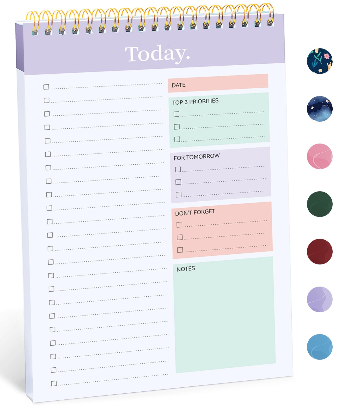 To Do List Pad - To Do List Notebook for Work with 52 Sheets, Undated Daily Planner Perfect for Daily Tasks and Goal Setting, To Do List Notepad Suitable for Office, Home and School-Violet Dream