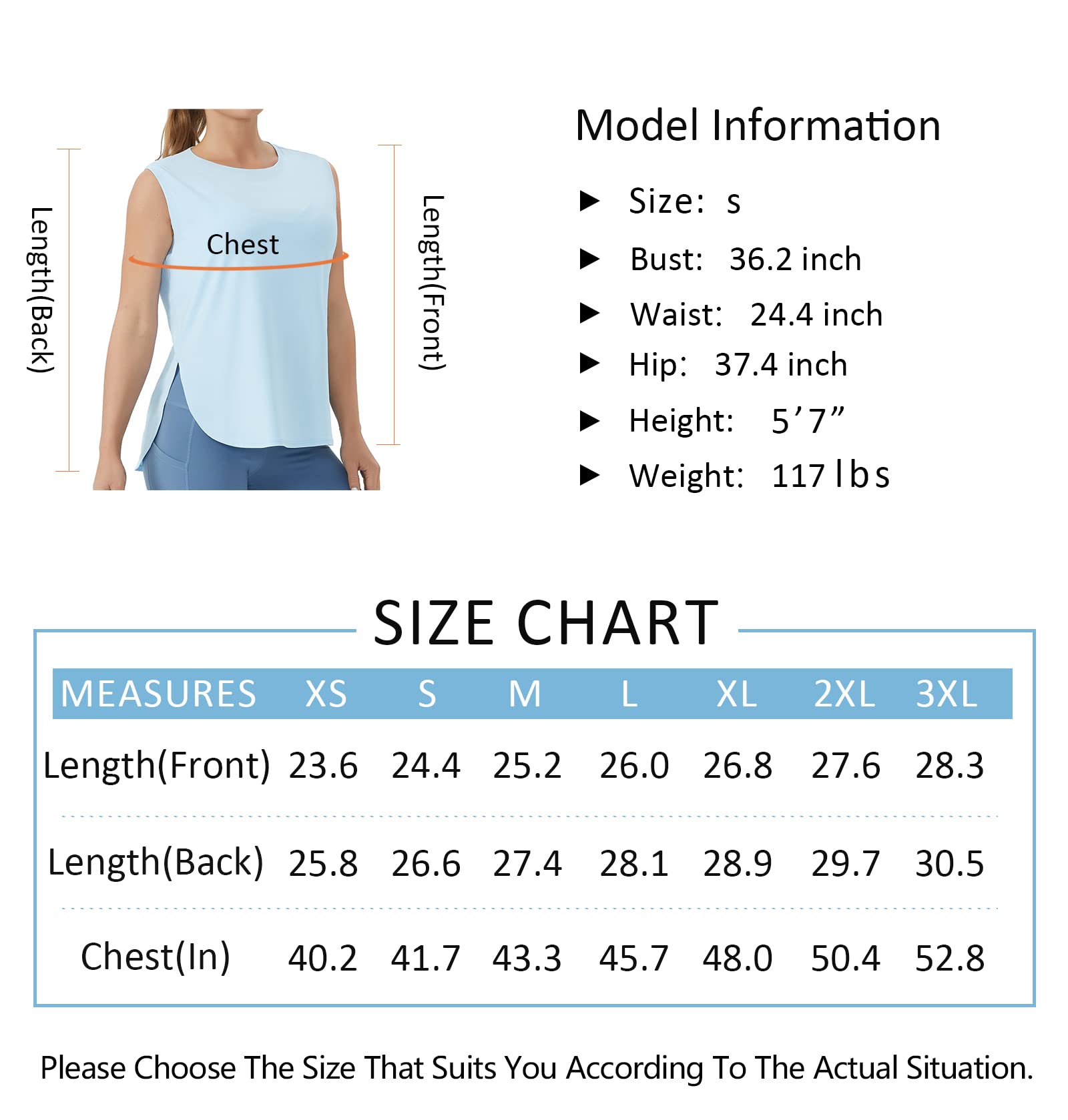 THE GYM PEOPLE Women's Workout Tank Tops Loose Fit Sleeveless Cotton Running Shirts Black