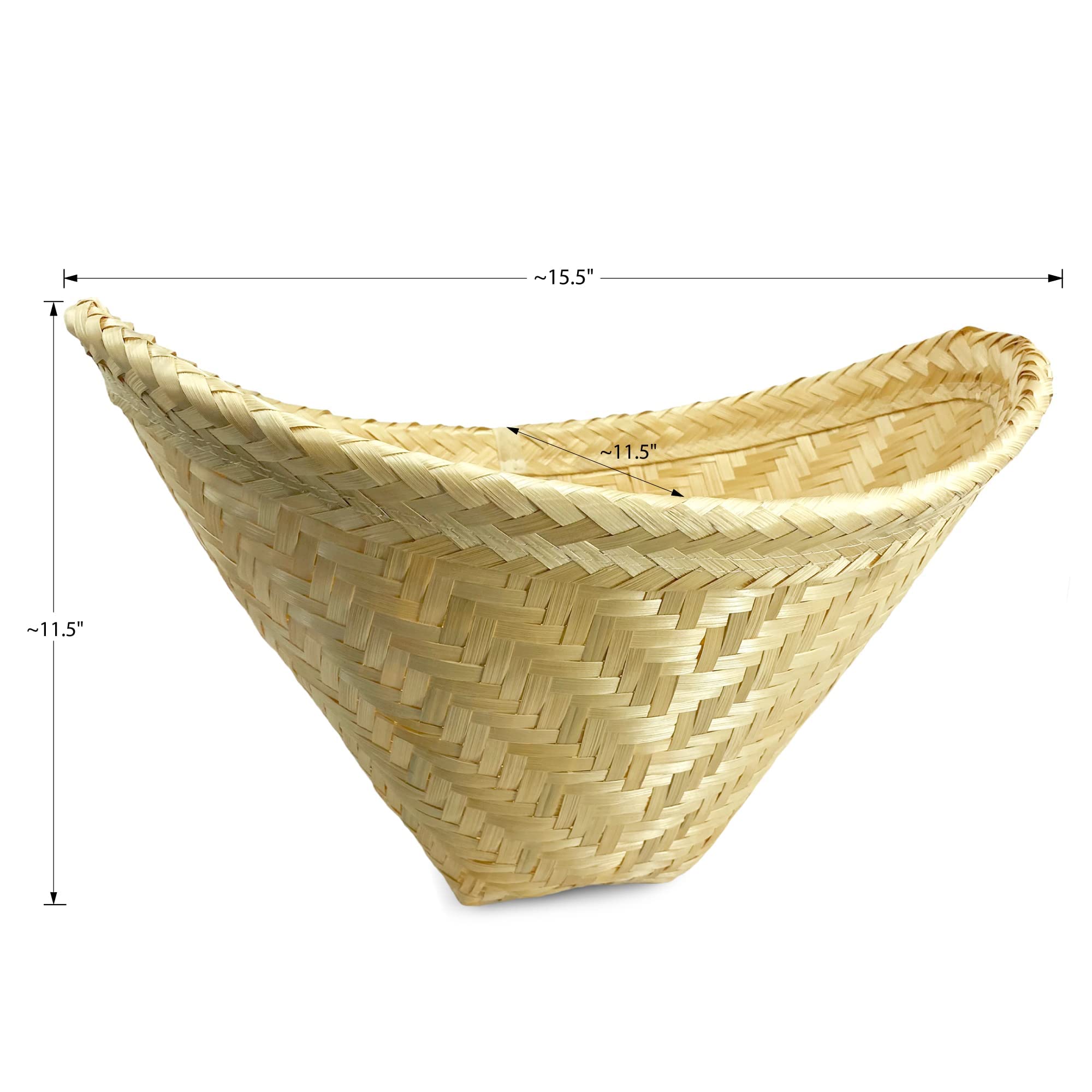 PANWA Sticky Rice Cooking Set Bamboo Steamer Basket with 24’’ Cheesecloth, Wicker lid, and Kratip Chocolate Toned