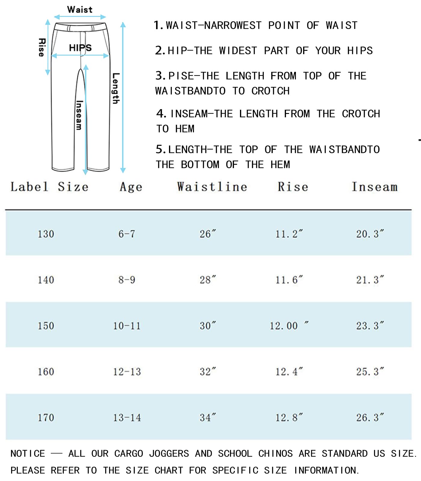 CAMLAKEE Boys' Stretch Pull on Chino Pants Kids School Uniform Yonth Twill Pants White 6-7 Years