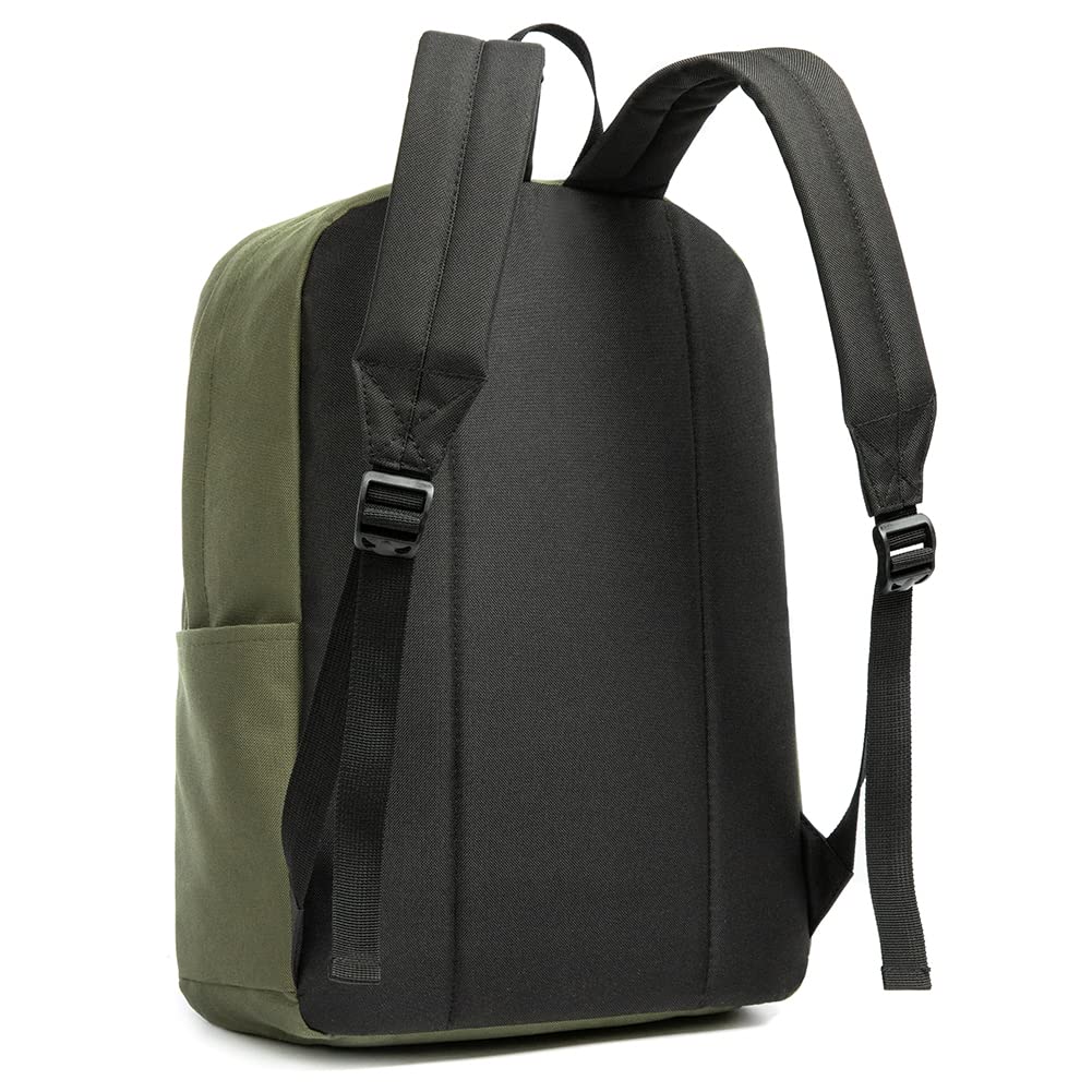 doumu Style School Backpack Travel Bag for Men Women Lightweight College Back Pack with Laptop Compartmen (Military green)