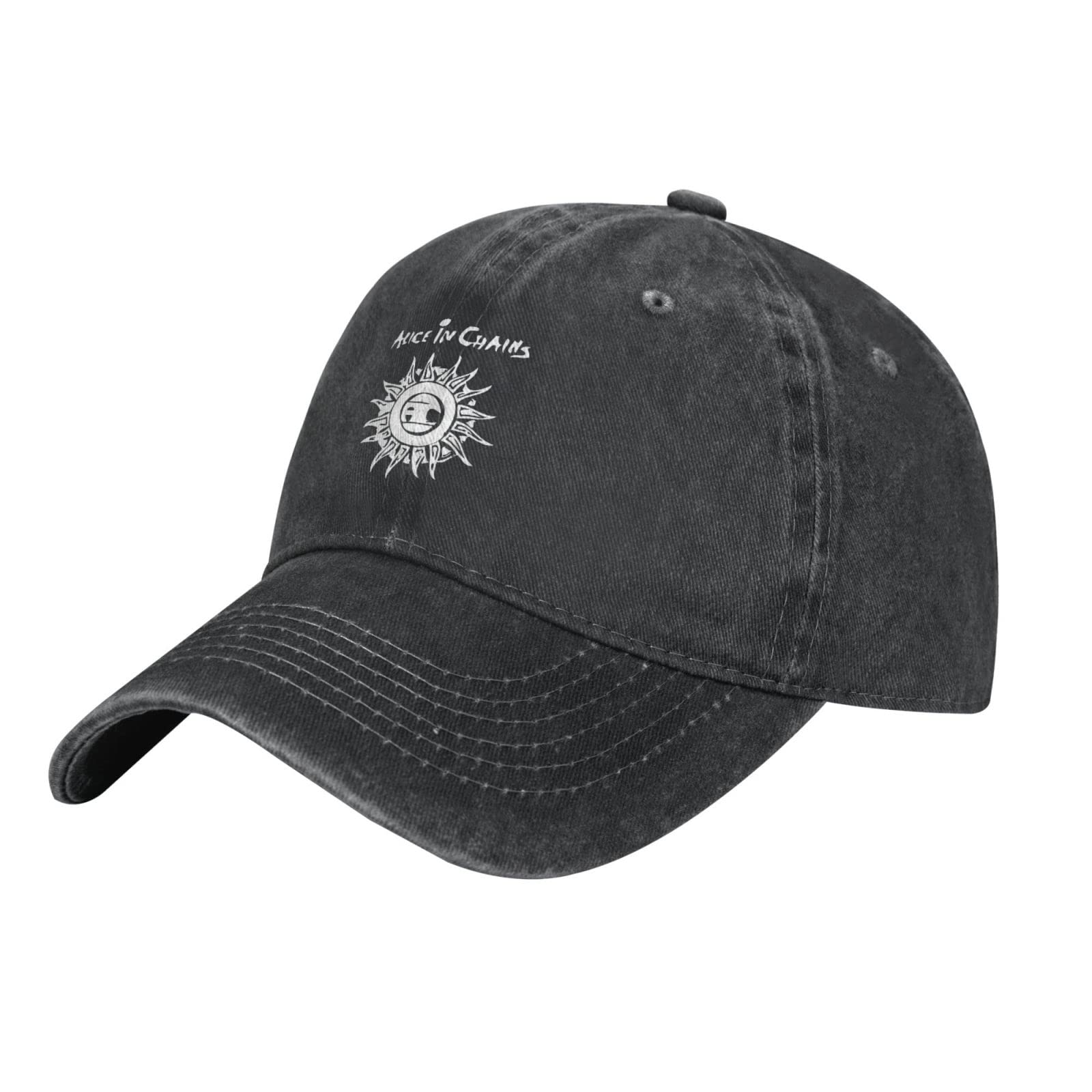 Alice Rock in Music Chains Band Logo Casquette Baseball Cap Women Men Adjustable Size Running for Running Workouts Black