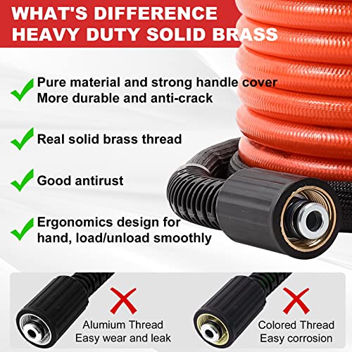 Pressure Washer Hose 1/4”, 4000 PSI Ultra Flexible Kink Resistant Replacement Hose M22 14mm Thread, High Pressure Extension Hose with 3/8 Quick Connect Adapters for Power Washing