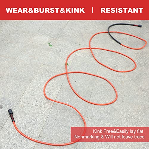 Pressure Washer Hose 1/4”, 4000 PSI Ultra Flexible Kink Resistant Replacement Hose M22 14mm Thread, High Pressure Extension Hose with 3/8 Quick Connect Adapters for Power Washing