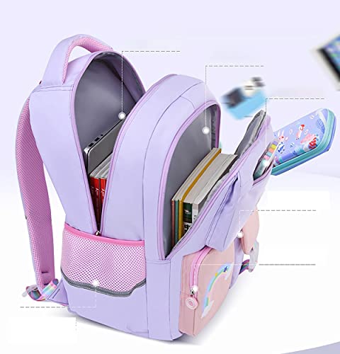Cute Travel Backpacks Bookbag for Women & Men Boys Girls School College Students Backpack Durable Water Resistant Purple Large