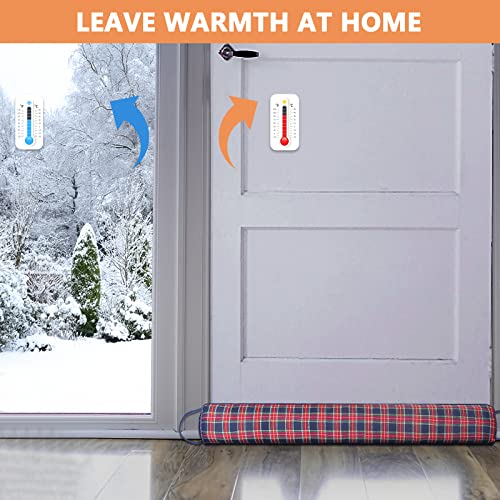 Triangle Under Door Draft Stopper Noise Blocker 28 Inches for Door Bottom Air Seal Insulation and Soundproof, Heavy Duty Weather Guard Snake Stripping, Tartan Check Navy Blue Red