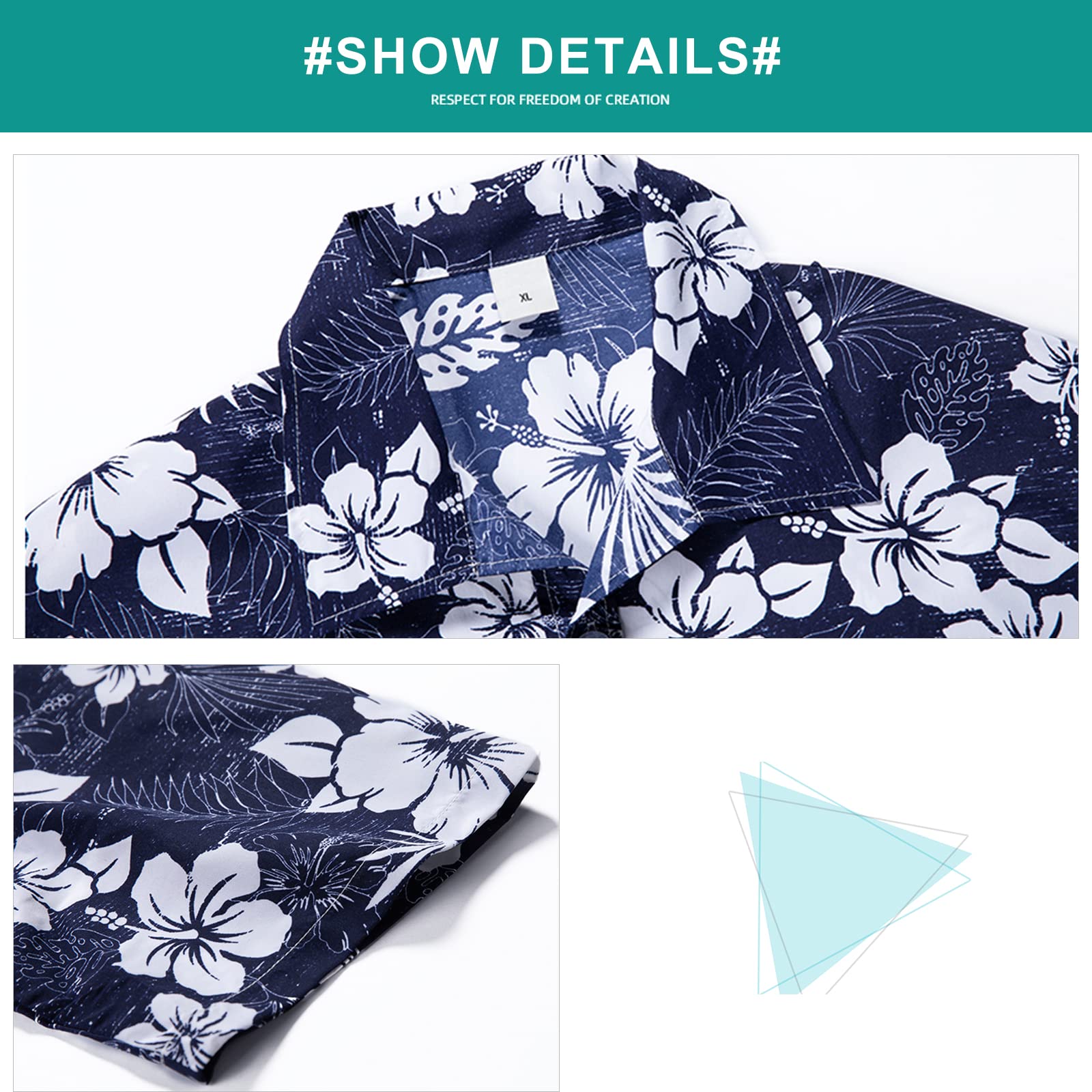 Sumolux Mens Hawaiian Floral Shirts Button Down Tropical Holiday Beach Shirts