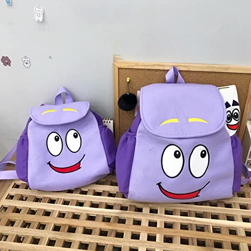 Dora Explorer Backpack Adult Bag Toy Rescue Plush Bag with Map School Bookbag Shoulder Bag Laptop Backpack (Large(13.8*13.8*3.9in))