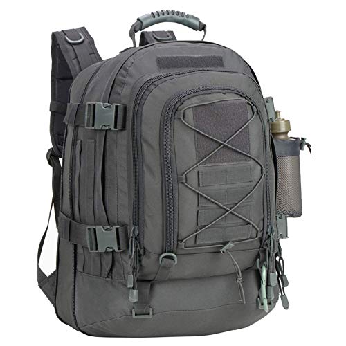 Greencity Expandable Backpack Large Outdoor 3 Day Assault Rucksack Military Tactical Travel Backpack Molle System for Men（Grey）