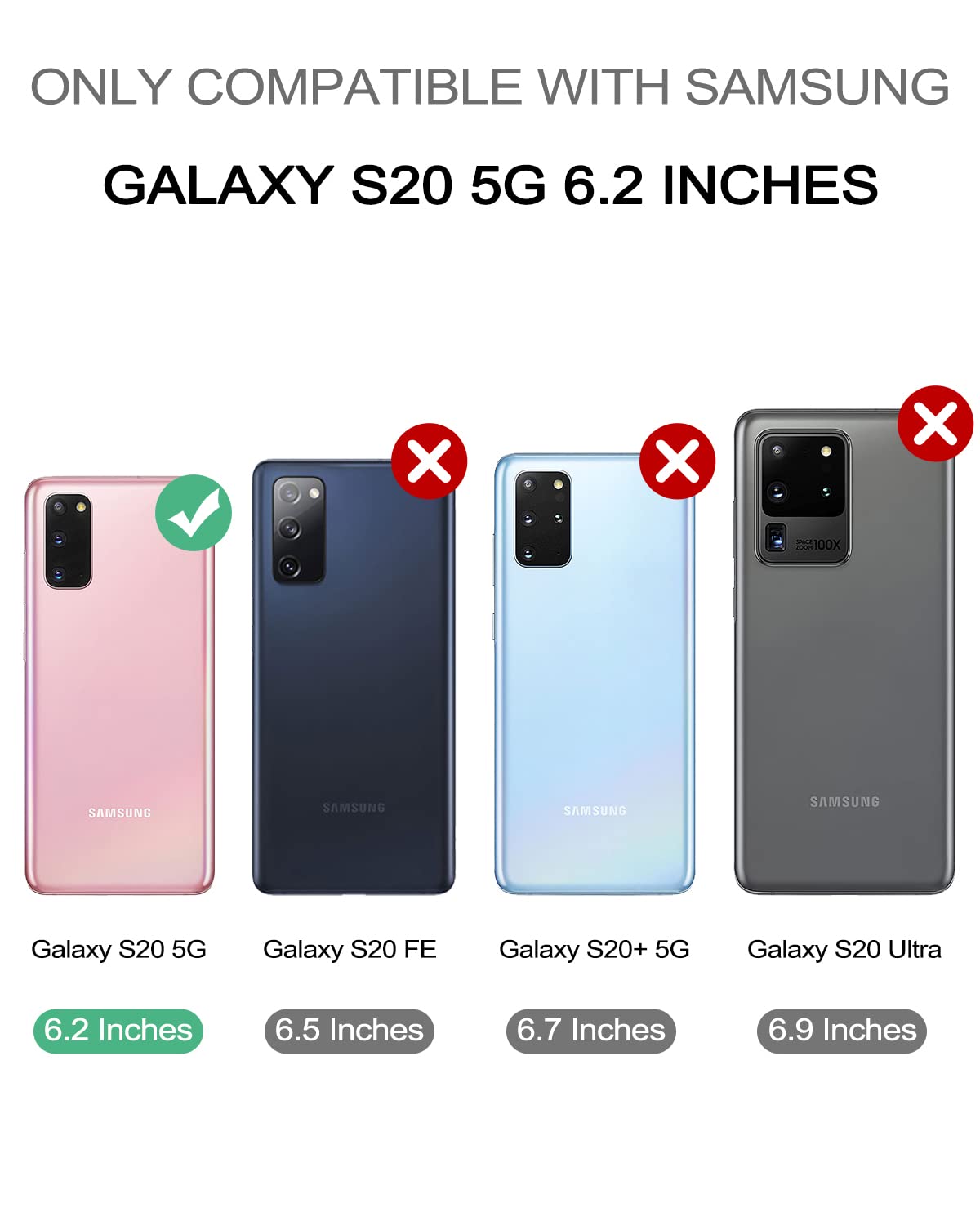Dexnor for Samsung Galaxy S20 5G Case/6.2 inches, [Built in Screen Protector and Kickstand] Heavy Duty Military Grade Protection Shockproof Protective Cover for Samsung Galaxy S20 5G,Mulberry