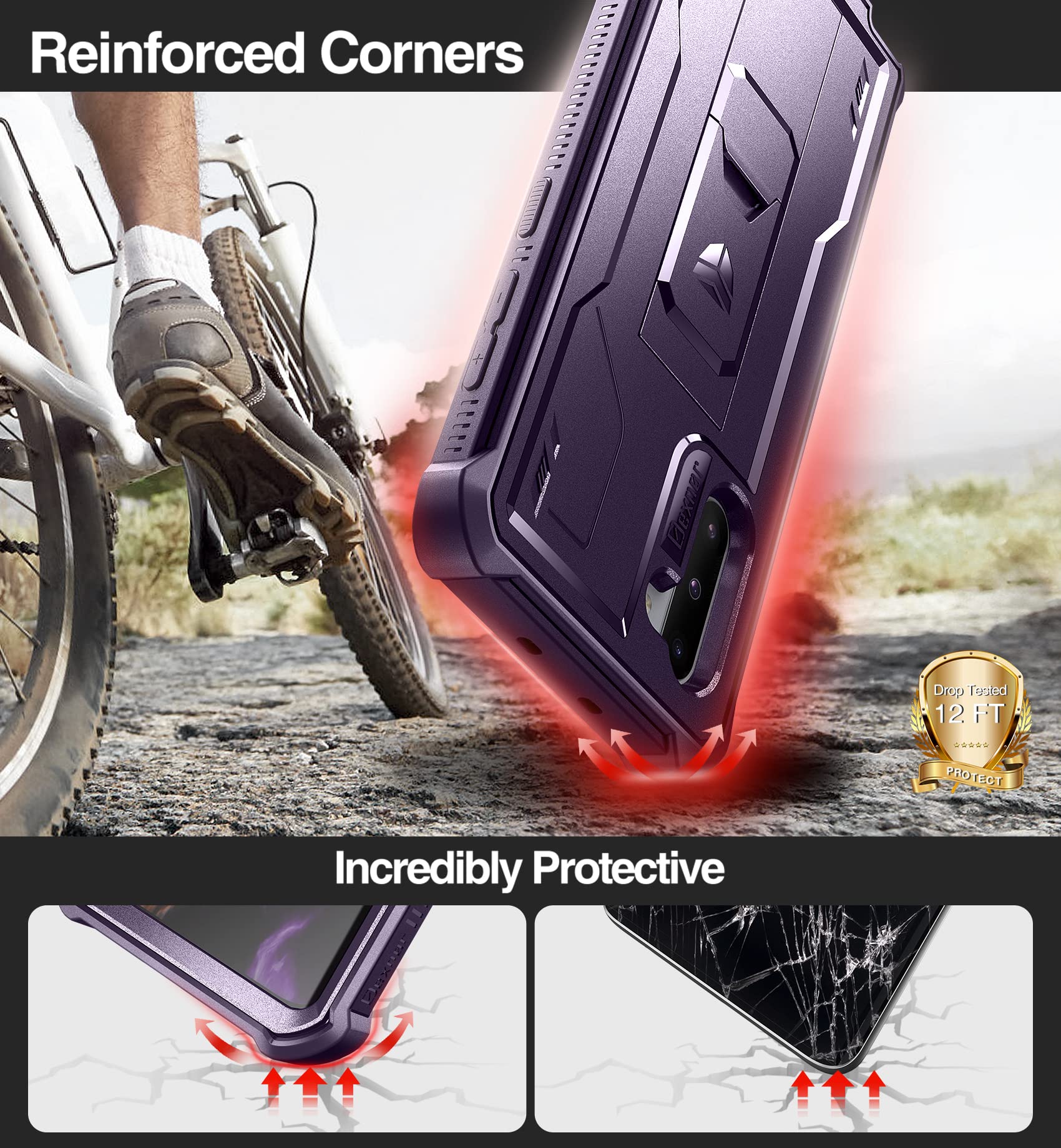 Dexnor for Samsung Galaxy S20 5G Case/6.2 inches, [Built in Screen Protector and Kickstand] Heavy Duty Military Grade Protection Shockproof Protective Cover for Samsung Galaxy S20 5G,Mulberry