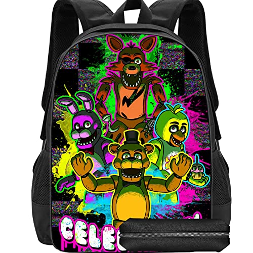 Cartoon Backpack New Cute Backpacks Large Bookbag for Unisex with Leather Pen Bags-4