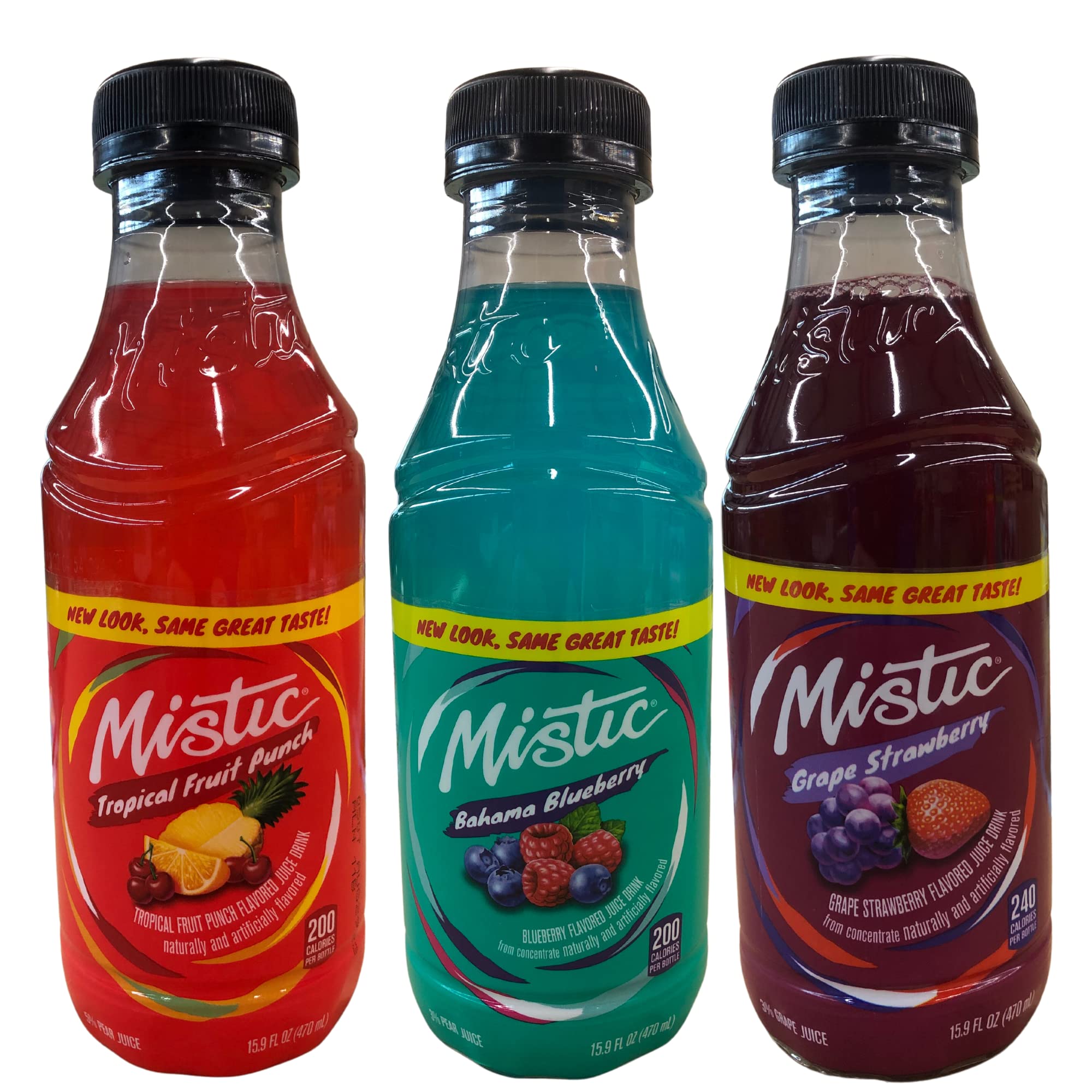 Mistic Fruit Punch Blueberry Grape Strawberry 6 Bottle Variety Pack (Total of 95 Oz)