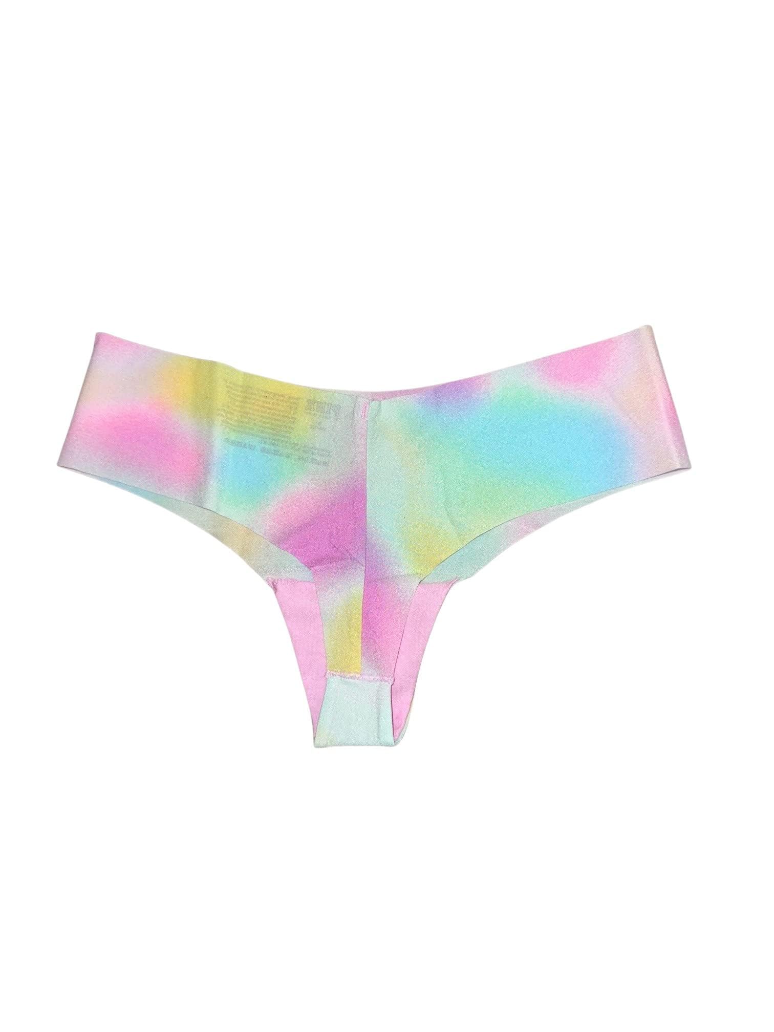 Victoria's Secret Pink No Show Thong Panty/Underwear Tie Dye/Multicolor New (as1, alpha, x_l, regular, regular)