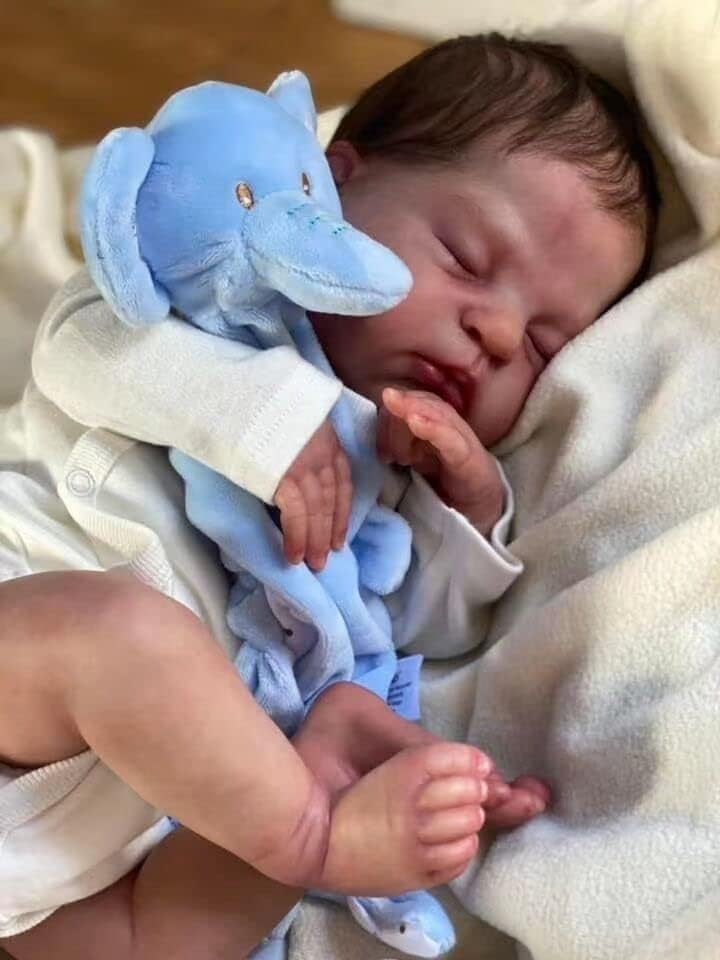 Anano Realistic Newborn Reborn Baby Doll Boy 20 Inch Handmade Soft Lifelike Baby Boy Doll Silicone Vinyl Life Size Babys Dolls