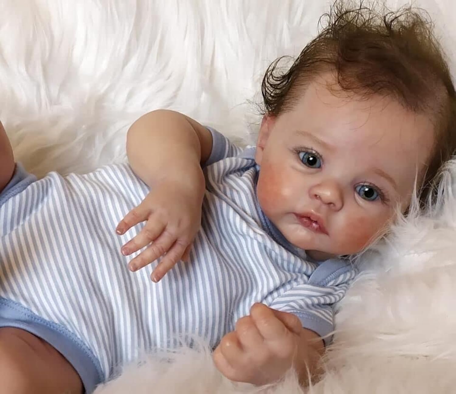 Anano Real Baby Full Body Silicone Baby Doll Boy, 19 Inch Anatomical Correct Baby Doll Realistic Flexible Soft Silicone Vinyl Reborn Baby Boy Doll