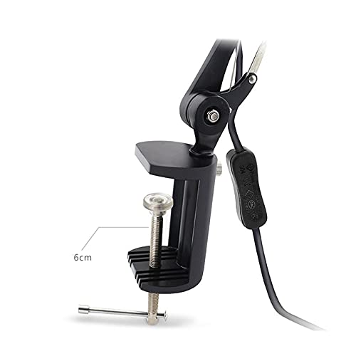 EPMANN Lamp Foldable Long Arm LED Desk Lamp Dimmable Touch Control Work Light Eye Protection Architect Desk Lamp, 4 Lighting Modes & 6 Brightness Levels Bed Lamp (Color : Silver)