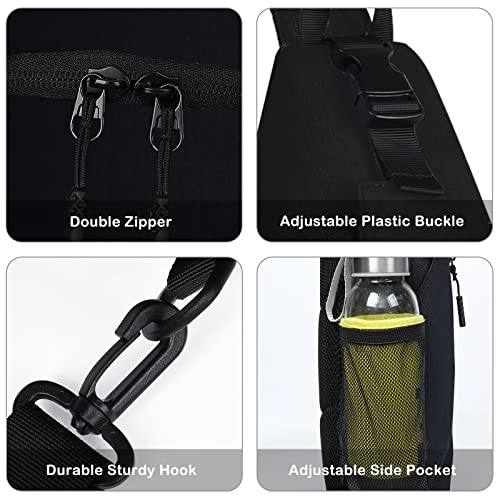 MOSISO Sling Backpack, Crossbody Shoulder Chest Bag Travel Hiking Daypack with Vertical Zipper Pocket&Reflective Strip, Black