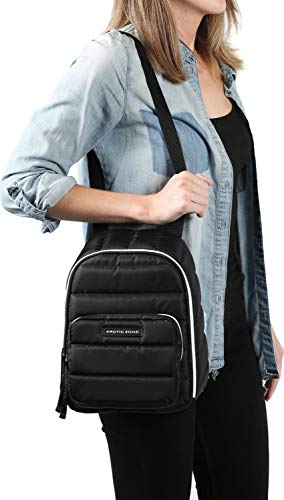 Arctic Zone Quilted, Insulated Backpack Style Lunch Pack - Black