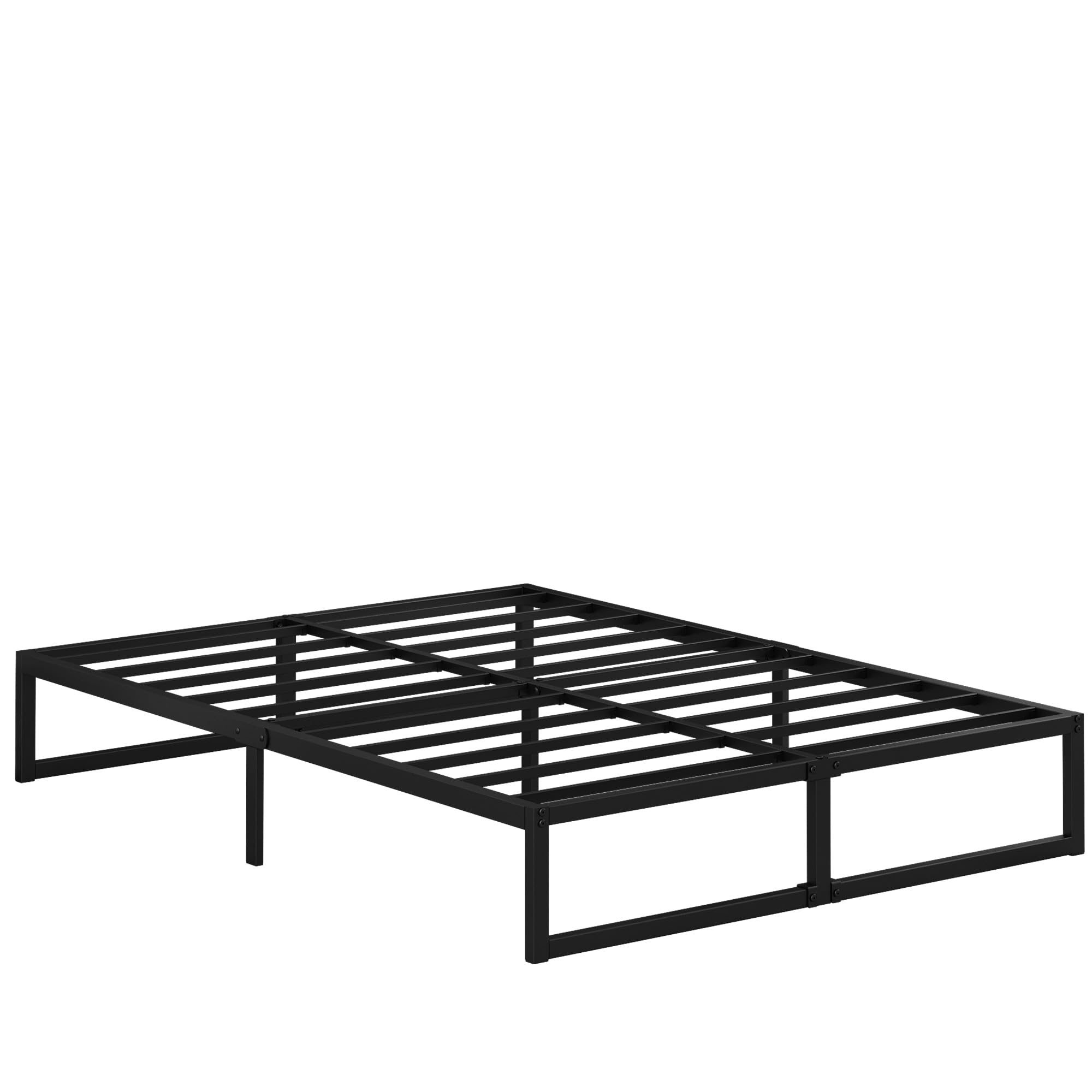 EMODA 12 Inch Full Size Bed Frame Heavy Duty Metal Platform No Box Spring Needed, Easy Assembly Noise Free, Black