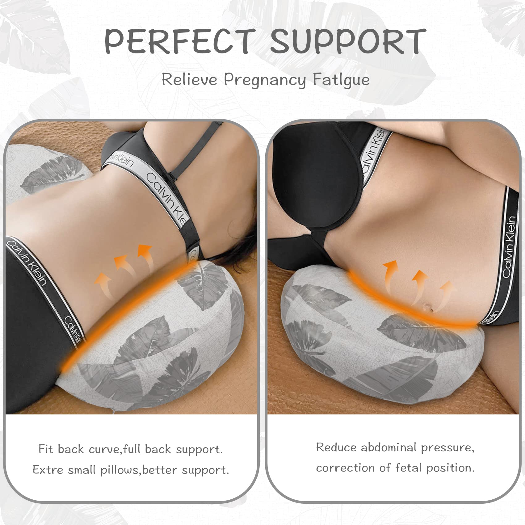 Childlike Pregnancy Pillows,Maternity Pillow for Pregnant Women with Detachable Cotton Pillow Cover,Soft Adjustable Side Sleeper Pregnancy Pillow,Support for Waist,Abdomen,Back,HIPS,Legs(Leaves)