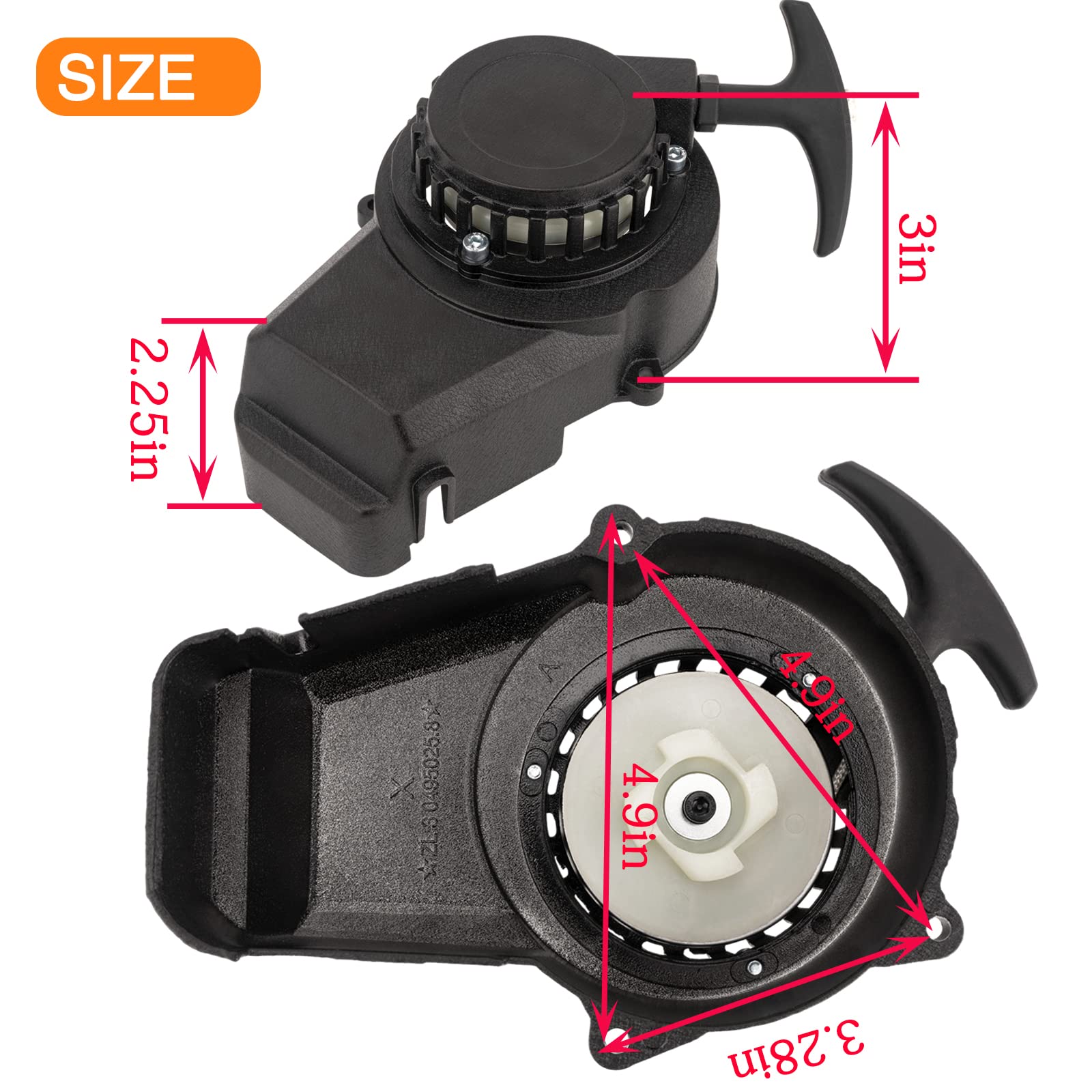 Pull Start Recoil Starter for 2 Stroke 47cc 49cc 50cc SYX Moto Holeshot Apex Coolster QG-50 SSR SX50A Apollo KXD E-Start X-Pro Highper KXD18 Pit Dirt Bike Cagllari Cag Pocket Bike ATV Quad