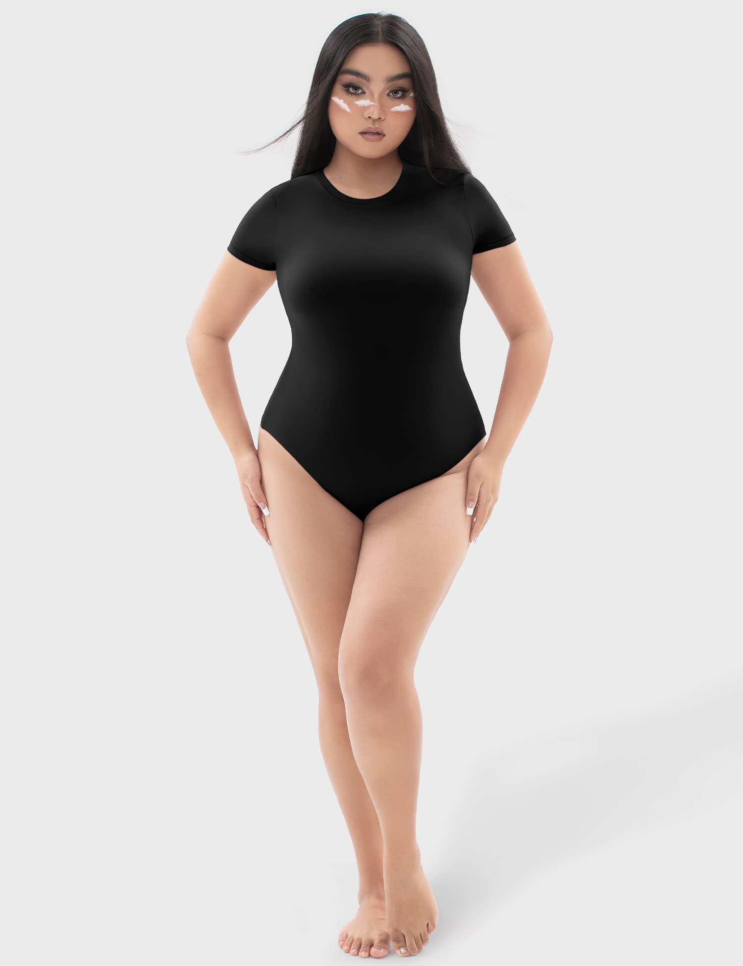 PUMIEY Bodysuits for Women Dupes Body Suit Jet Black Small